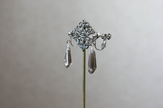 No. 744 スモーキークォーツのイヤリング（silver） | iichi ハンドメイド・クラフト作品・手仕事品の通販