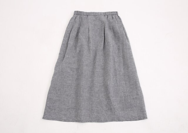 #428タックギャザースカート(ブルー千鳥柄) | iichi 日々の暮らしを心地よくするハンドメイドやアンティークのマーケットプレイス