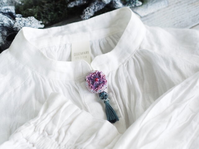 Lilacの胸飾 タッセル - circle - | iichi ハンドメイド・クラフト作品・手仕事品の通販