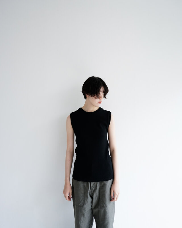 ヘビーフライスコットン/tank top /black | iichi 日々の暮らしを心地よくするハンドメイドやアンティークのマーケットプレイス