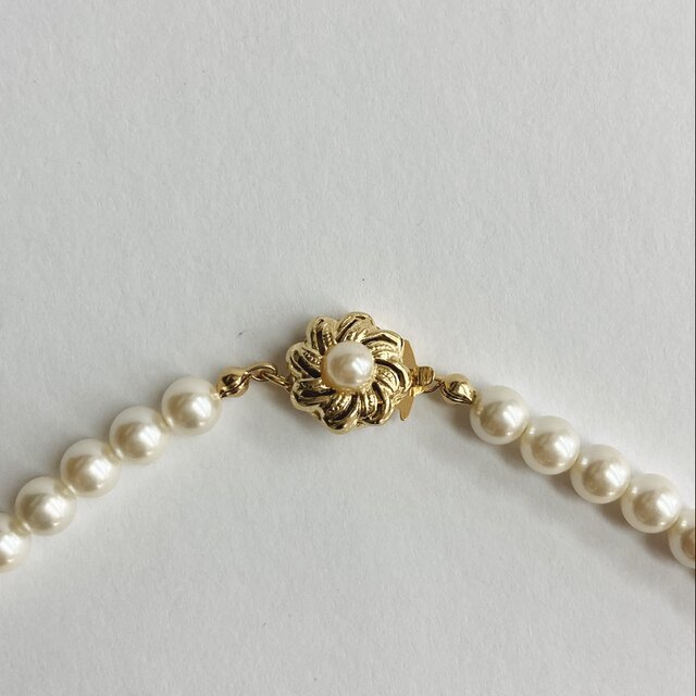 貝パールネックレス/6mm約40cm/Lt.クリーム/G/made in japan | iichi 日々の暮らしを心地よくするハンドメイドやアンティークのマーケットプレイス