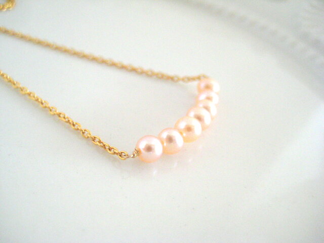 14KGF ピンク淡水パールのネックレス | iichi ハンドメイド・クラフト作品・手仕事品の通販
