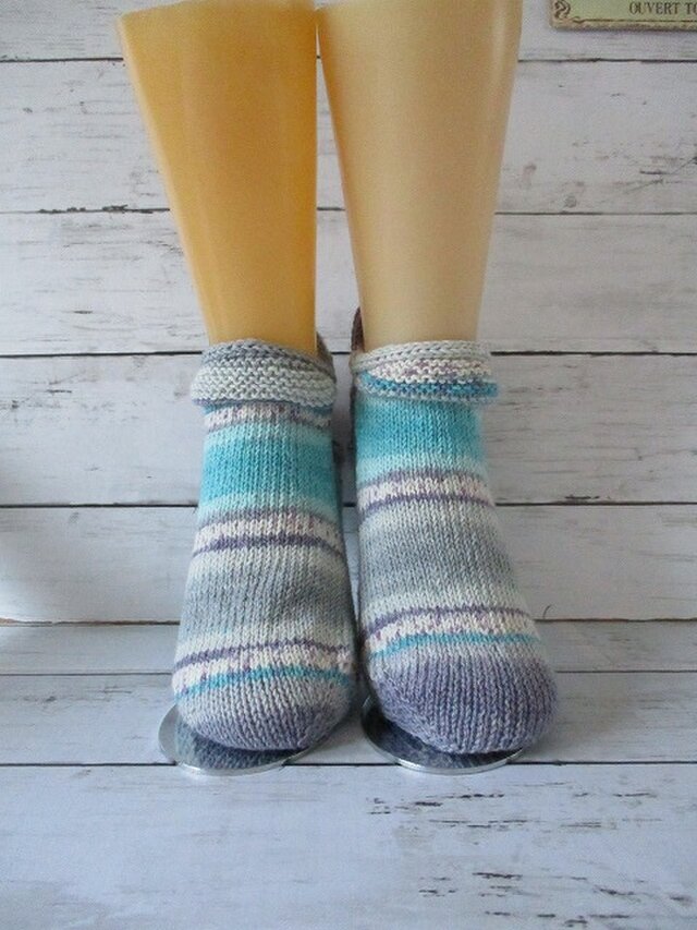 冷え取りソックス Opal Cotton KFS KFS 192 ブルートパーズ | iichi ハンドメイド・クラフト作品・手仕事品の通販