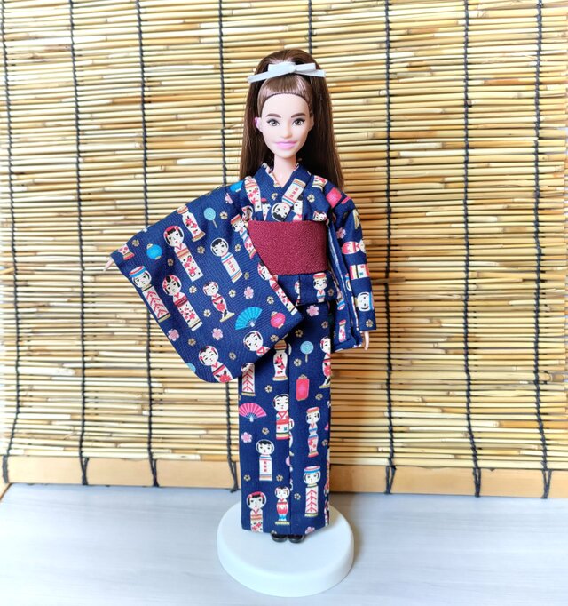 「夜祭りこけし」28～30cmドール浴衣 | iichi ハンドメイド・クラフト作品・手仕事品の通販