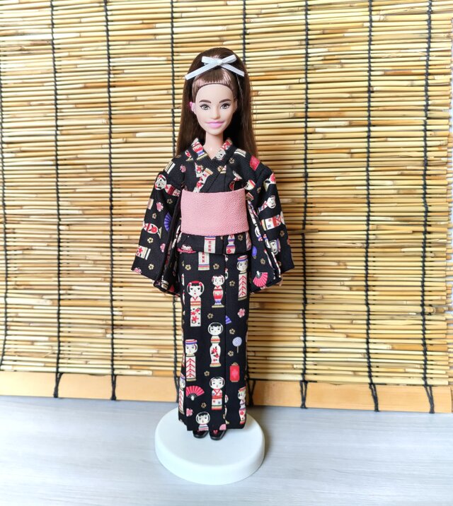 「闇夜のこけし」28～30cmドール浴衣 | iichi ハンドメイド・クラフト作品・手仕事品の通販