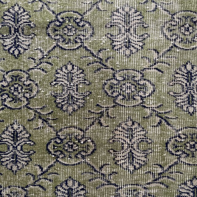 トルコヴィンテージラグ 大判 160×258 キウイカラー ネイビー 紋章柄 | iichi ハンドメイド・クラフト作品・手仕事品の通販