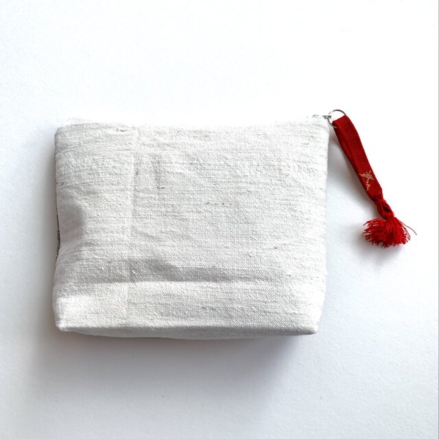 ファスナーポーチ【送料無料】帯リメイク グレー | iichi ハンドメイド・クラフト作品・手仕事品の通販