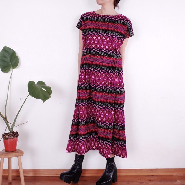 アフリカンプリント 3 WAY ワンピース pink paradise | iichi ハンドメイド・クラフト作品・手仕事品の通販