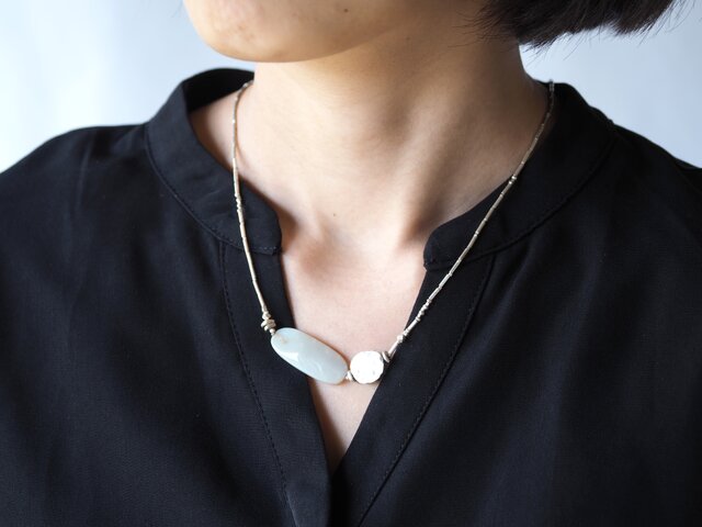 -Opal・silver- necklace | iichi 日々の暮らしを心地よくするハンドメイドやアンティークのマーケットプレイス