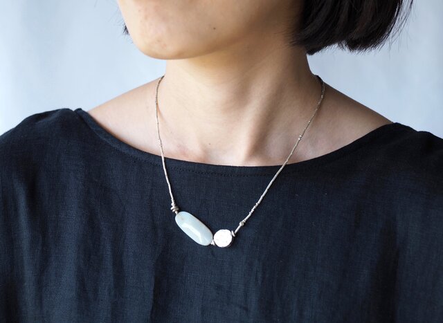 -Opal・silver- necklace | iichi 日々の暮らしを心地よくするハンドメイドやアンティークのマーケットプレイス