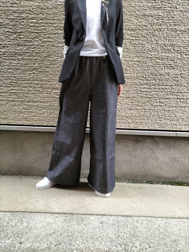 【M,L,2L,3L,4L】『マニッシュでキュート♥』細見え♥デニム・ワイドパンツ | iichi ハンドメイド・クラフト作品・手仕事品の通販