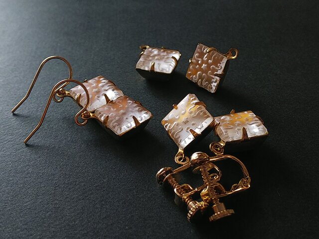 ヴィンテージ 星 アラベスクPattern（10㎜）14kgfピアス（またはイヤリング） | iichi ハンドメイド・クラフト作品・手仕事品の通販