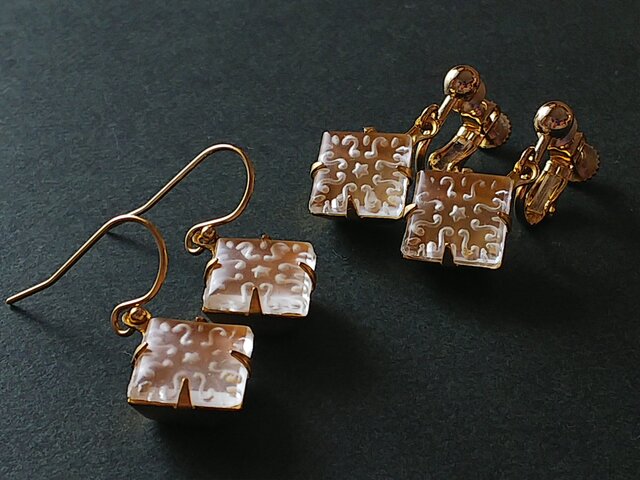 ヴィンテージ 星 アラベスクPattern（10㎜）14kgfピアス（またはイヤリング） | iichi ハンドメイド・クラフト作品・手仕事品の通販