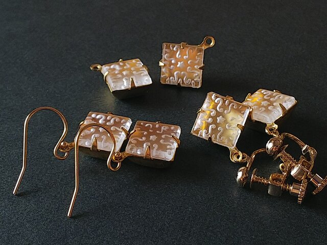 ヴィンテージ 星 アラベスクPattern（10㎜）14kgfピアス（またはイヤリング） | iichi ハンドメイド・クラフト作品・手仕事品の通販