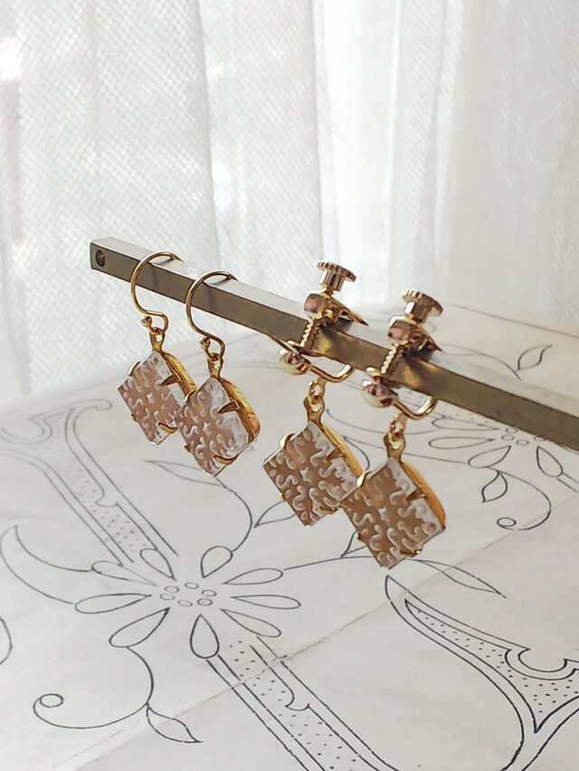 ヴィンテージ 星 アラベスクPattern（10㎜）14kgfピアス（またはイヤリング） | iichi ハンドメイド・クラフト作品・手仕事品の通販