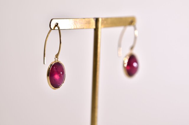 Ruby_K18YG Pierce 【Petalo/ペタロ】 | iichi ハンドメイド・クラフト作品・手仕事品の通販