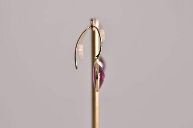 Ruby_K18YG Pierce 【Petalo/ペタロ】 | iichi ハンドメイド・クラフト作品・手仕事品の通販