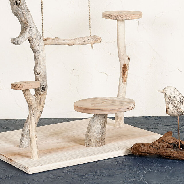 【バードランドの子守歌】流木の止まり木 バードスタンド、止まり木、飾り棚 116 | iichi 日々の暮らしを心地よくするハンドメイドやアンティークのマーケットプレイス