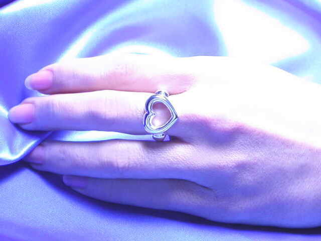 シルバー925 プラチナコーティング オープンハートリング YR-10 | iichi ハンドメイド・クラフト作品・手仕事品の通販