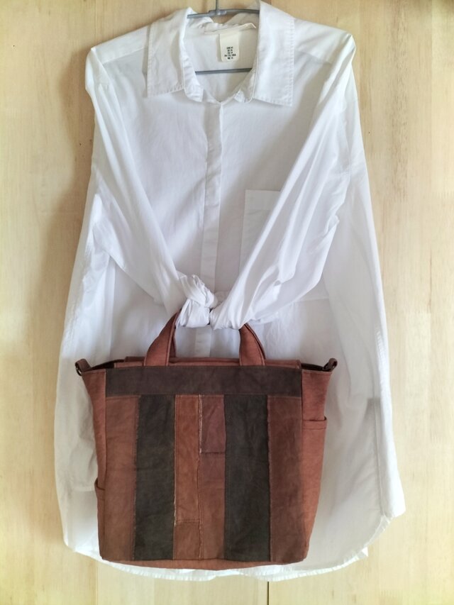 柿渋染トートバッグ 2Way | iichi 日々の暮らしを心地よくするハンドメイドやアンティークのマーケットプレイス