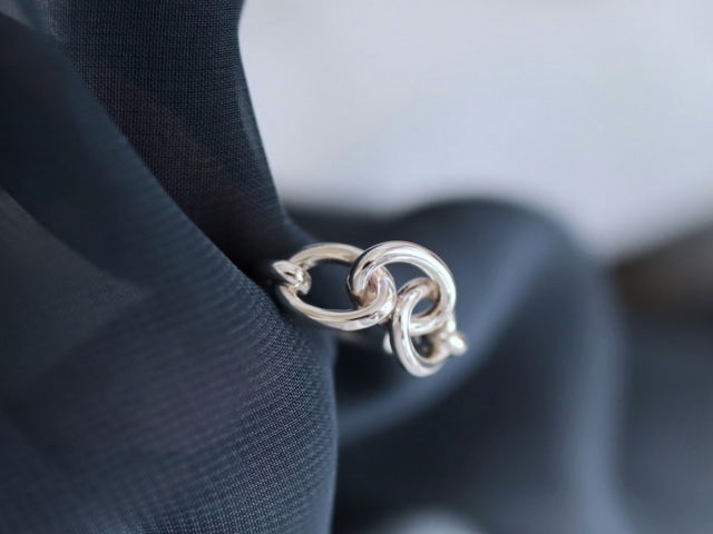 Chain design ringチェーンデザインリング3ovals 925 | iichi ハンドメイド・クラフト作品・手仕事品の通販