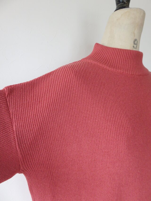 モックネック片畦プルオーバー コットン混 （01073）オールドローズ | iichi 日々の暮らしを心地よくするハンドメイドやアンティークのマーケットプレイス