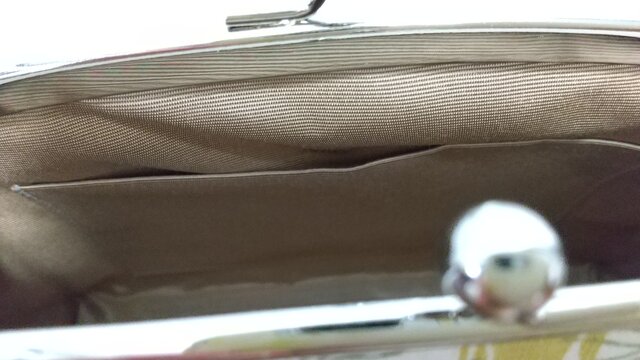 18cmくし型がま口ポーチ シルバー 3 | iichi ハンドメイド・クラフト作品・手仕事品の通販