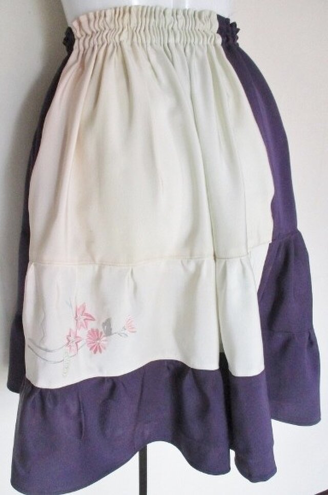 7215 正絹の訪問着で作った膝丈スカート ＃送料無料 | iichi ハンドメイド・クラフト作品・手仕事品の通販