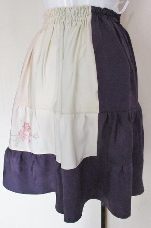 7215 正絹の訪問着で作った膝丈スカート ＃送料無料 | iichi ハンドメイド・クラフト作品・手仕事品の通販