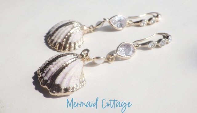 Mermaid tea rdrop cubic zirconia earrings ジルコニア☆ピアス | iichi ハンドメイド・クラフト作品・手仕事品の通販