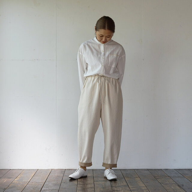 オーガニックコットンパンツ 股下55cm[アイボリー] | iichi ハンドメイド・クラフト作品・手仕事品の通販
