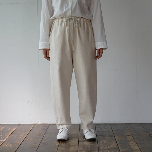 オーガニックコットンパンツ 股下65cm[アイボリー] | iichi ハンドメイド・クラフト作品・手仕事品の通販
