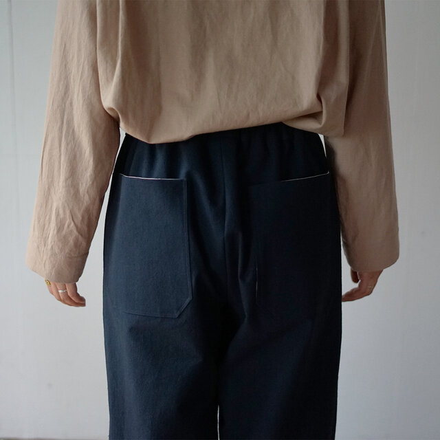 オーガニックコットンパンツ 股下65cm[ネイビー] | iichi ハンドメイド・クラフト作品・手仕事品の通販