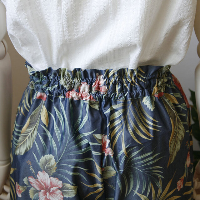 リラックスストレートパンツ アロハ（L） | iichi ハンドメイド・アンティーク・食品・ギフト・手作り
