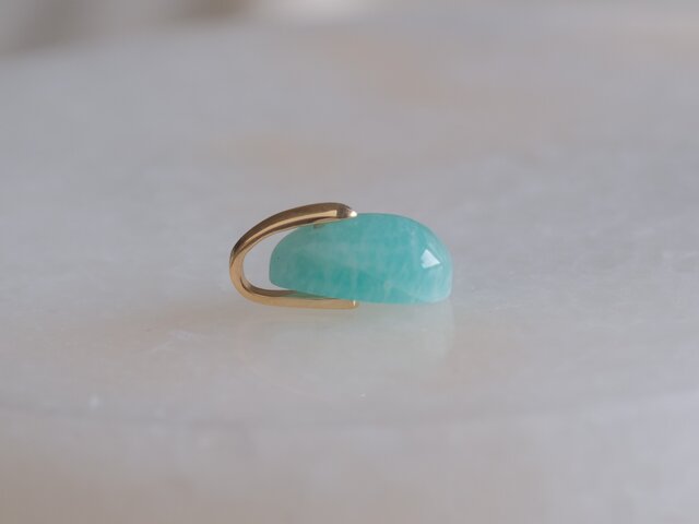 Amazonite pear shape charm K10YG アマゾナイト 天然石ネックレスチャーム ブルー | iichi ハンドメイド・クラフト作品・手仕事品の通販
