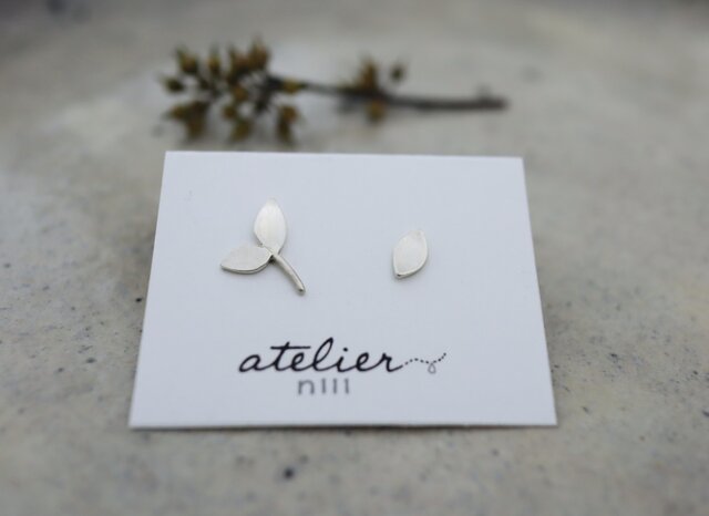 silver950 - leaf futaba ピアス | iichi ハンドメイド・クラフト作品・手仕事品の通販