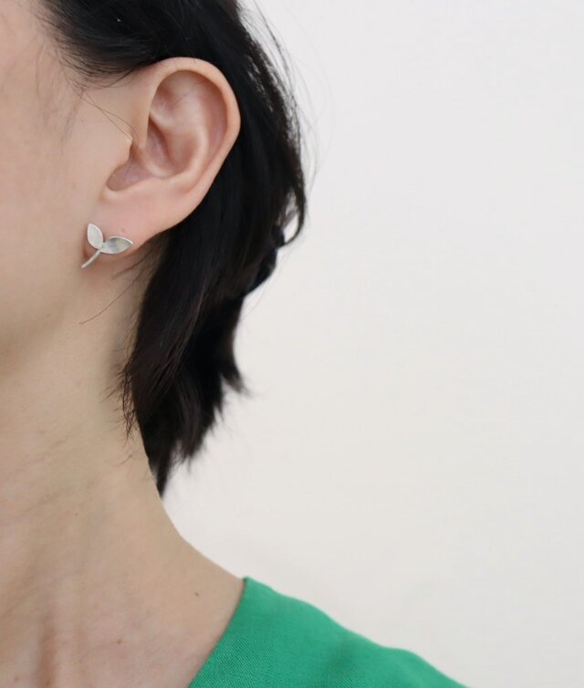 silver950 - leaf futaba ピアス | iichi ハンドメイド・クラフト作品・手仕事品の通販