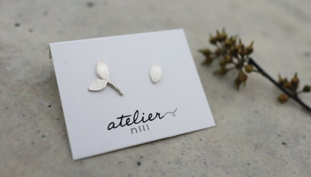 silver950 - leaf futaba ピアス | iichi ハンドメイド・クラフト作品・手仕事品の通販