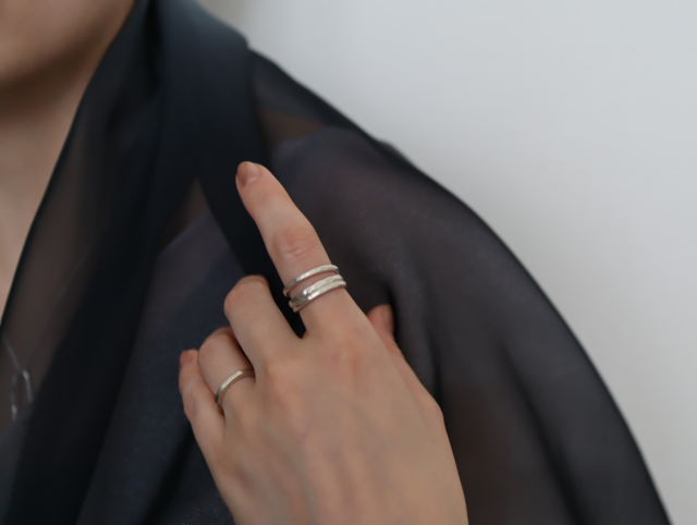 《Sale》Note ring SV925 3連 | iichi ハンドメイド・クラフト作品・手仕事品の通販