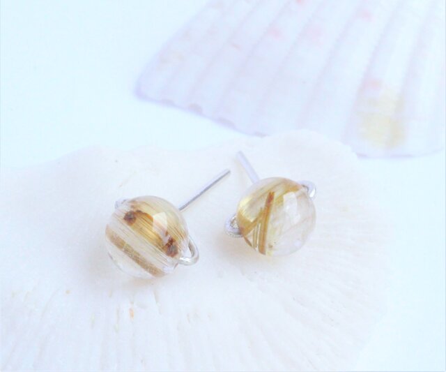 高品質 ルチルクォーツ Yピアス Silver925 or K18 | iichi ハンドメイド・クラフト作品・手仕事品の通販