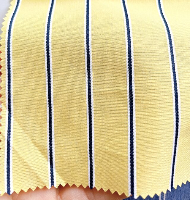 Wポケット ストライプ オーバーシャツ 【yellow】 | iichi ハンドメイド・クラフト作品・手仕事品の通販