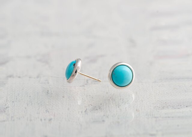 恵の空色 ターコイズのシルバーピアス三兄弟 -plane- | iichi ハンドメイド・クラフト作品・手仕事品の通販