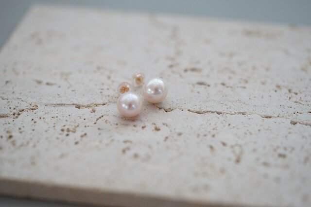 【drop】K10 淡水パールピアス | iichi ハンドメイド・クラフト作品・手仕事品の通販