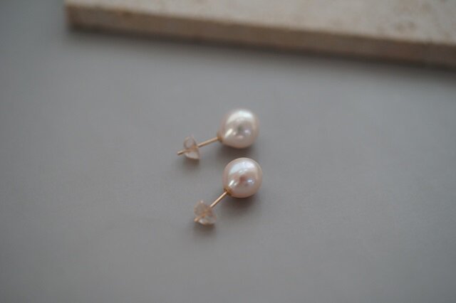 【drop】K10 淡水パールピアス | iichi ハンドメイド・クラフト作品・手仕事品の通販