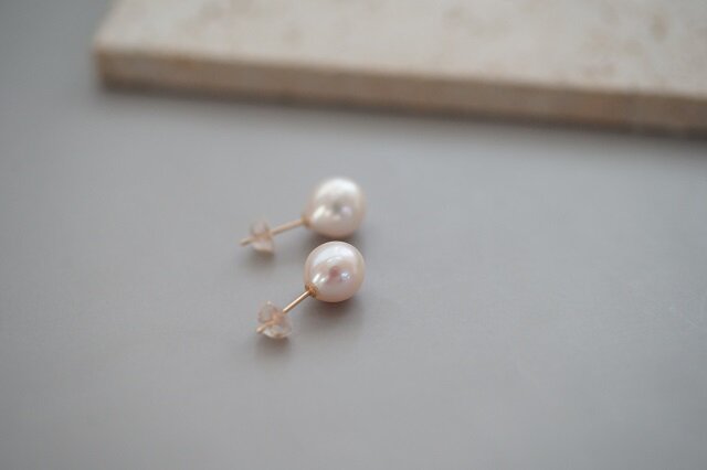 【drop】K10 淡水パールピアス | iichi ハンドメイド・クラフト作品・手仕事品の通販