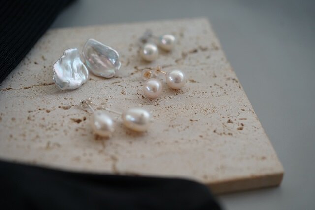 【drop】K10 淡水パールピアス | iichi ハンドメイド・クラフト作品・手仕事品の通販