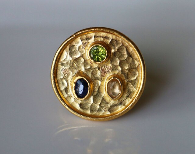 古代スタイル＊天然石 指輪＊14号 GP | iichi ハンドメイド・クラフト作品・手仕事品の通販