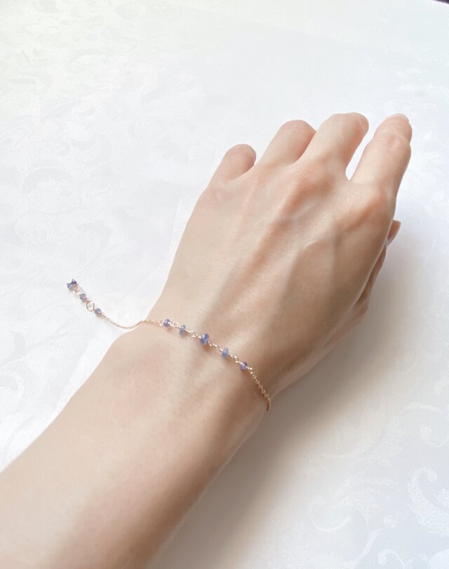 【静謐】14kgf 美しいセイロンブルーサファイアのブレスレット ac/721 | iichi ハンドメイド・クラフト作品・手仕事品の通販