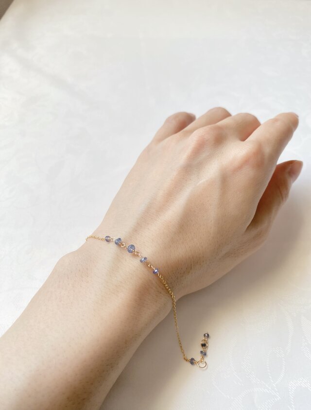 【静謐】14kgf 美しいセイロンブルーサファイアのブレスレット ac/721 | iichi ハンドメイド・クラフト作品・手仕事品の通販