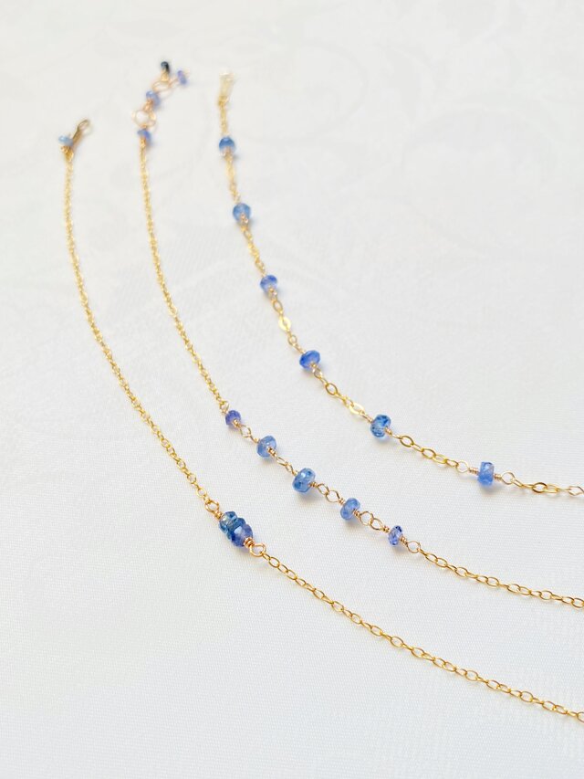 14kgf【石の囁き】非加熱セイロンブルーサファイアのブレスレット ac/325-2 | iichi ハンドメイド・クラフト作品・手仕事品の通販